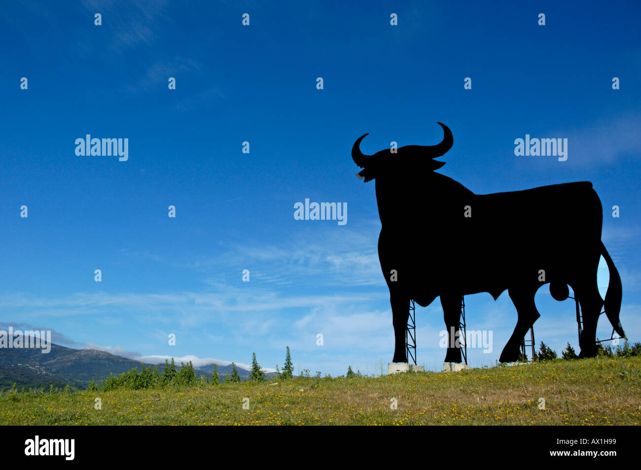 Osborne Bull, the unofficial national symbol of Spain, dominating the ...
