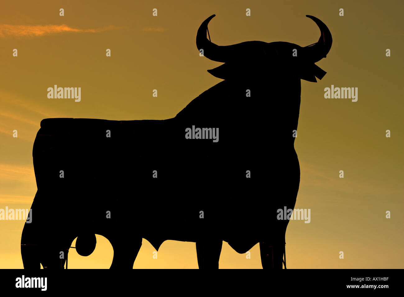 Osborne Bull, the unofficial national symbol of Spain, dominating the ...