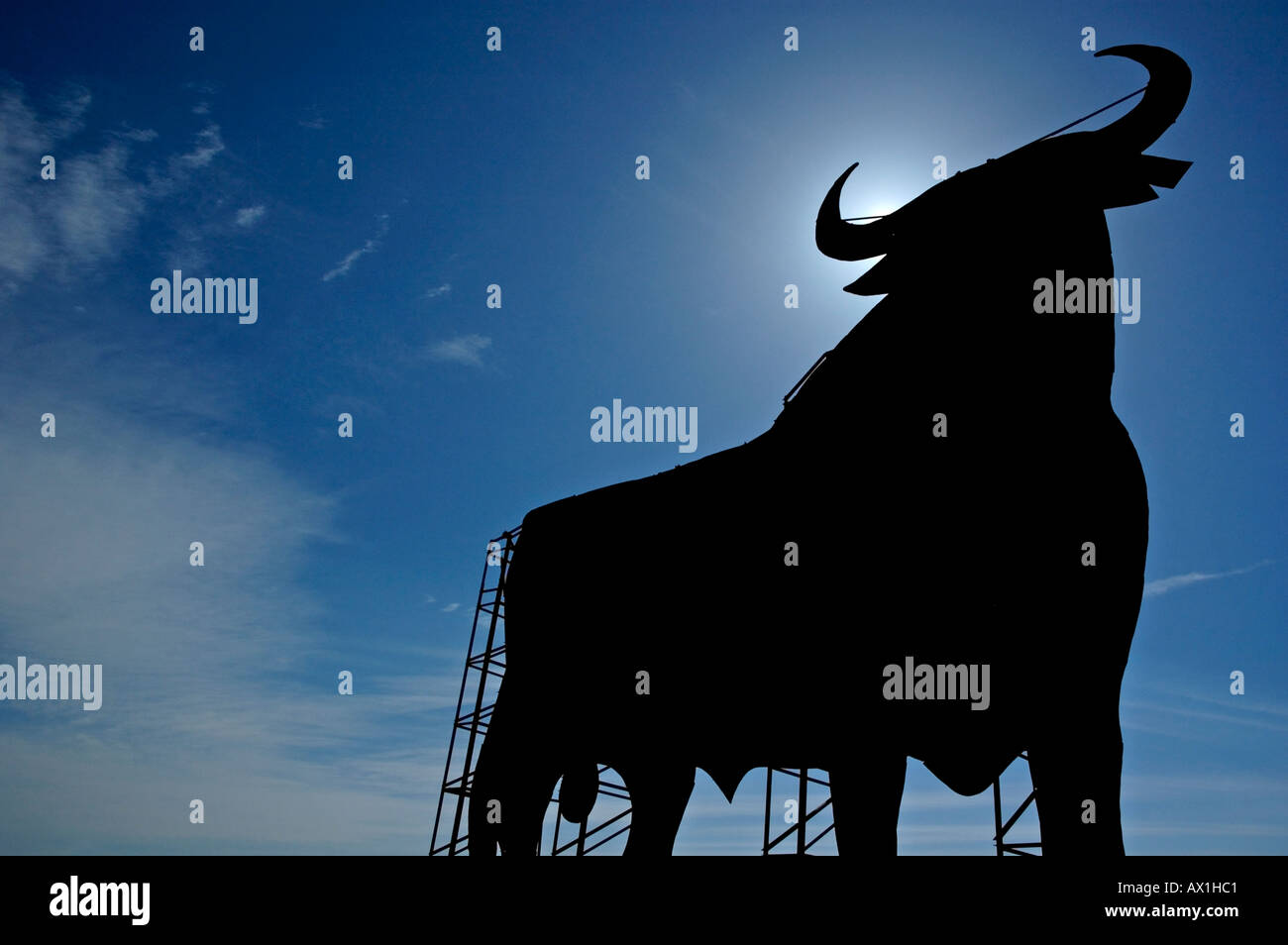 The black shape of an osborne bull dominating the spanish roads as an ...