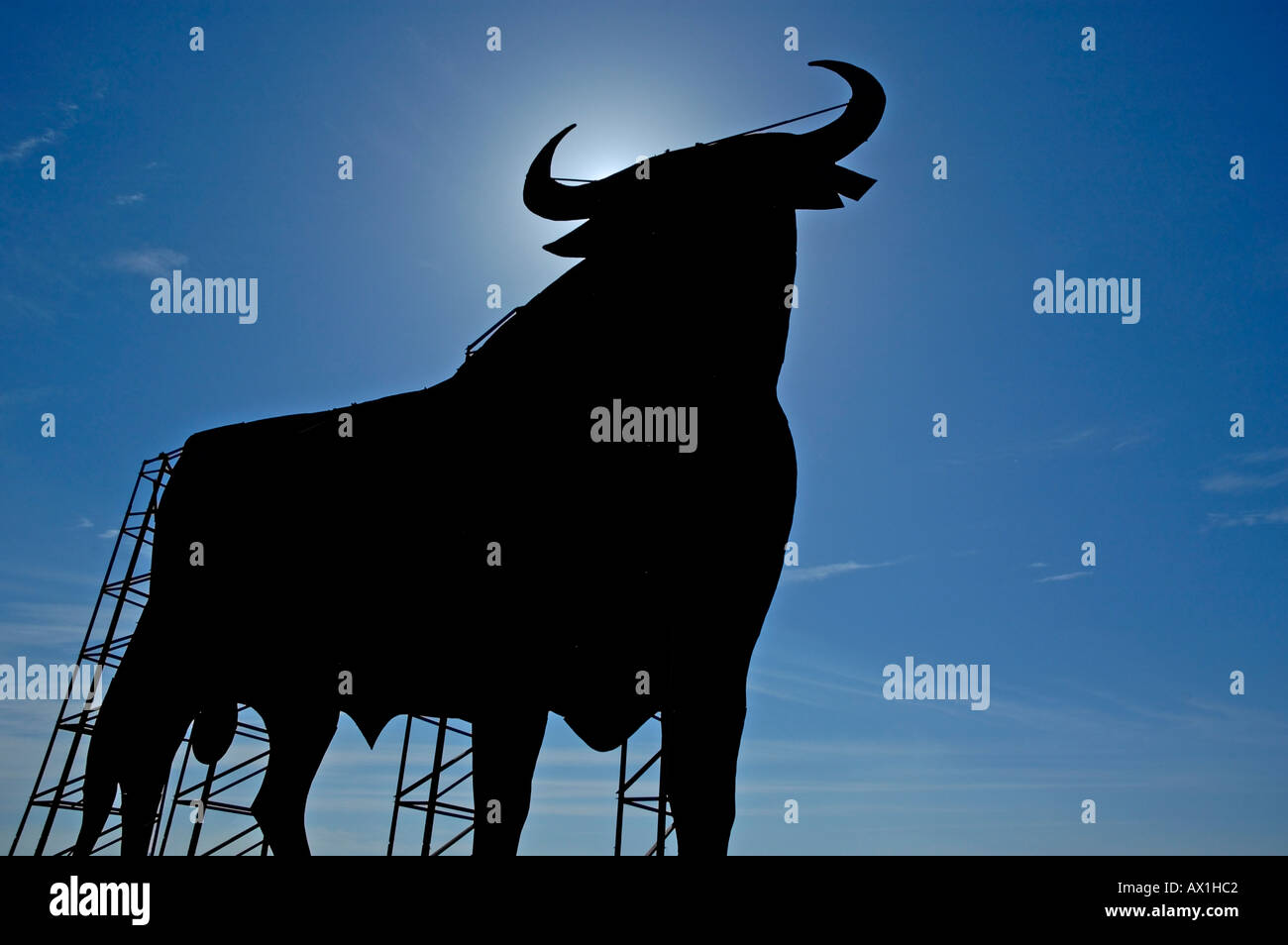 Osborne Bull, the unofficial national symbol of Spain, dominating the ...