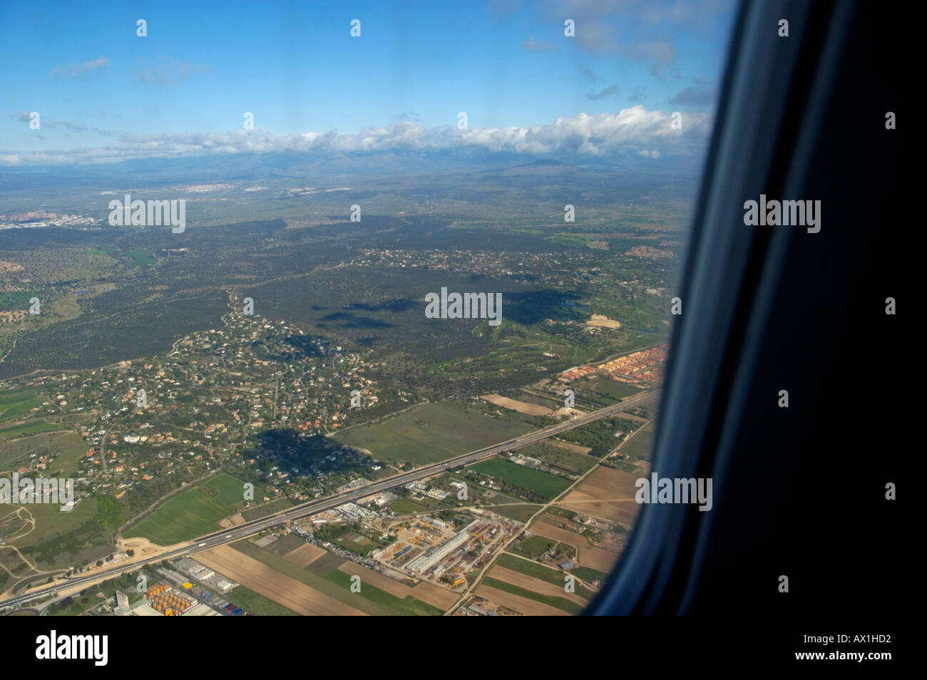 Spain andalusia landscape from a flying airplane Stock Photo - Alamy