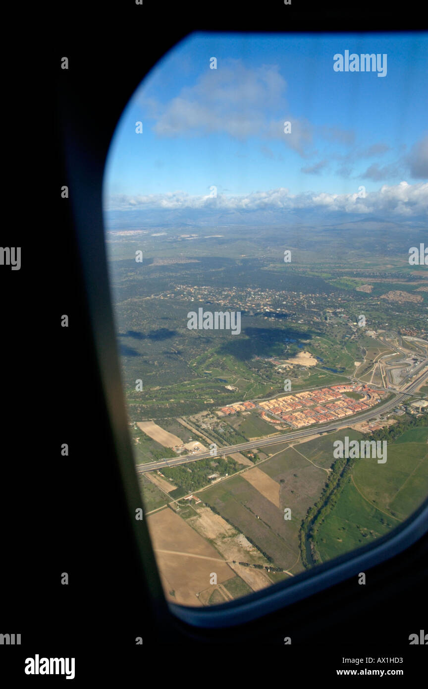 Spain andalusia landscape from a flying airplane Stock Photo - Alamy