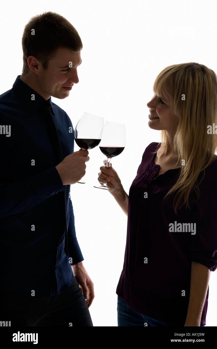 Shot two people toasting glasses hi-res stock photography and images ...