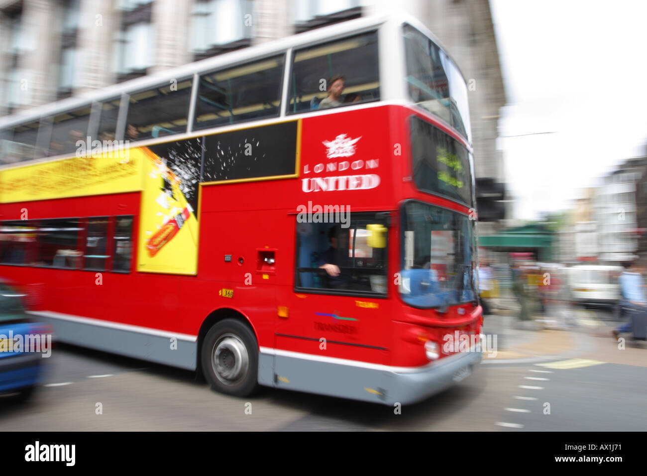 London UK double decker red bus public transport Stock Photo - Alamy