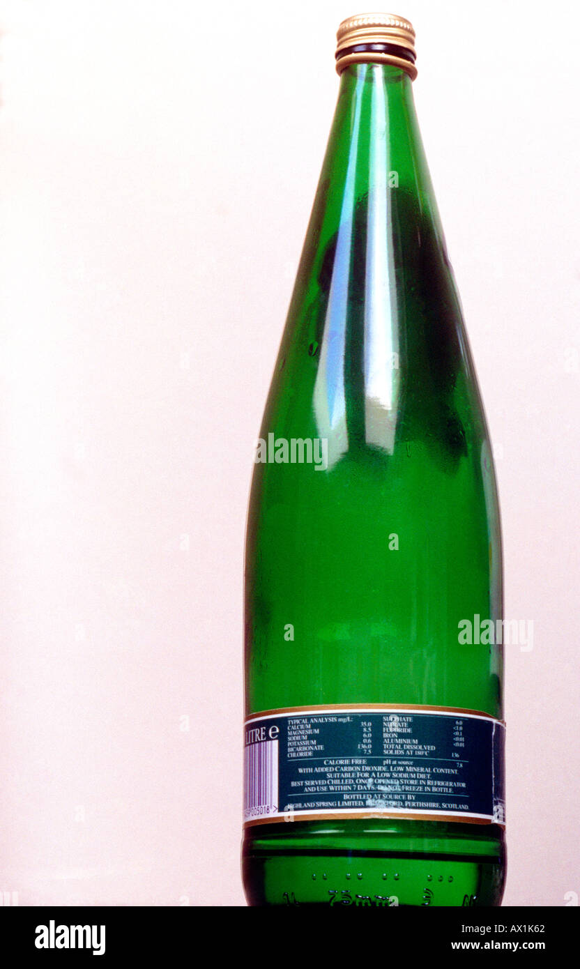Bottle Of Mineral Water Glass Stock Photo - Alamy
