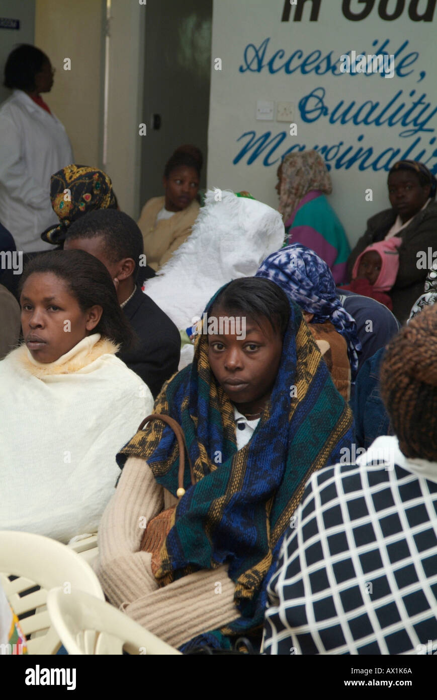 African patients in hospital waiting room Stock Photo - Alamy