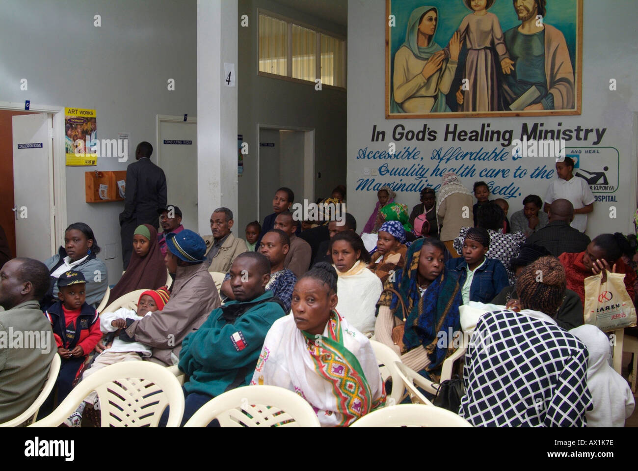 African patients in hospital waiting room Stock Photo - Alamy