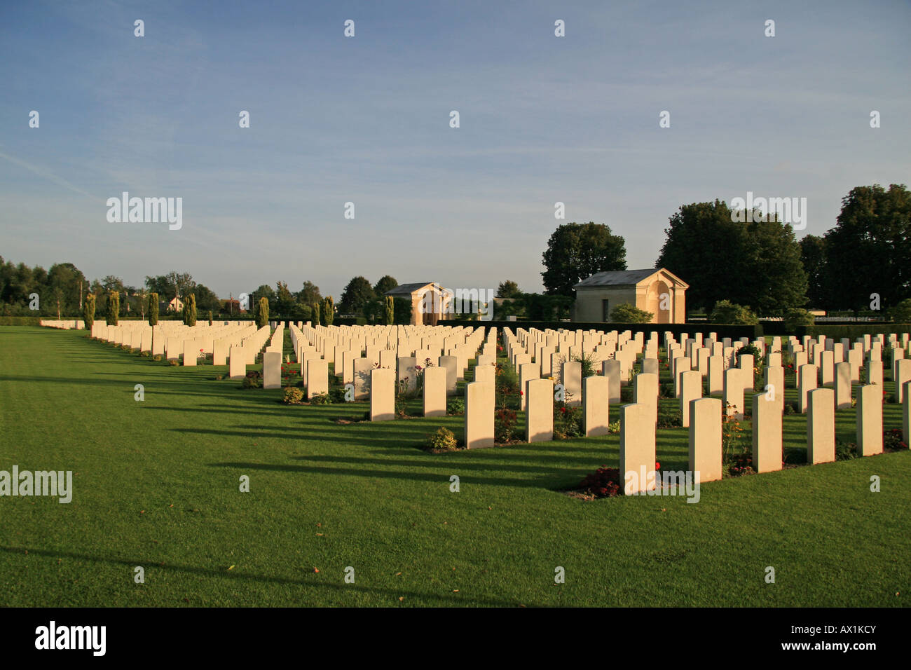 British graves at the Commonwealth Cemetery at Bayeux, Normandy, France ...