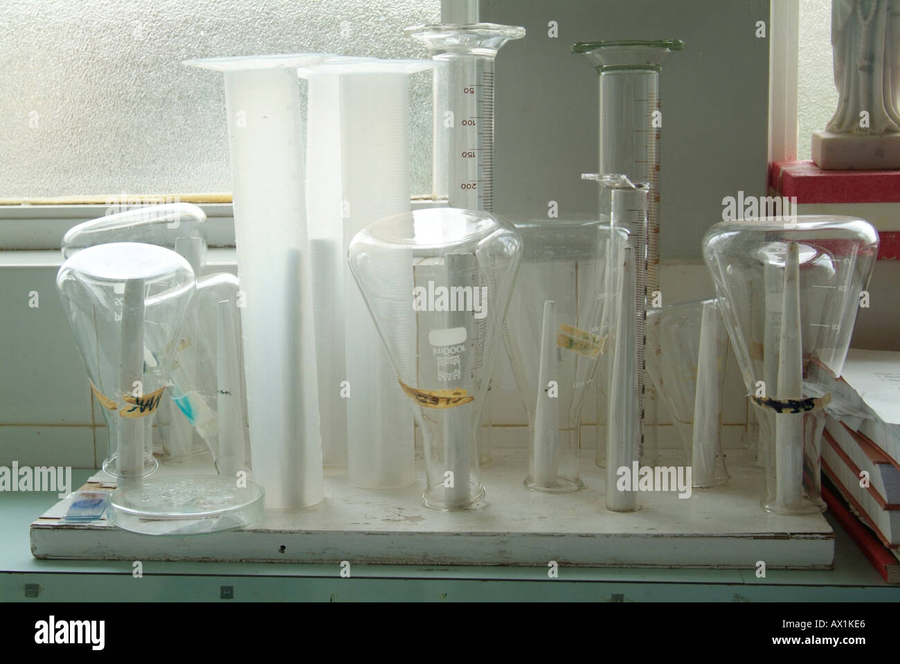 Lab measuring flasks Stock Photo - Alamy