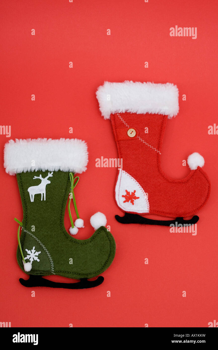 Two Christmas stocking decorations Stock Photo - Alamy
