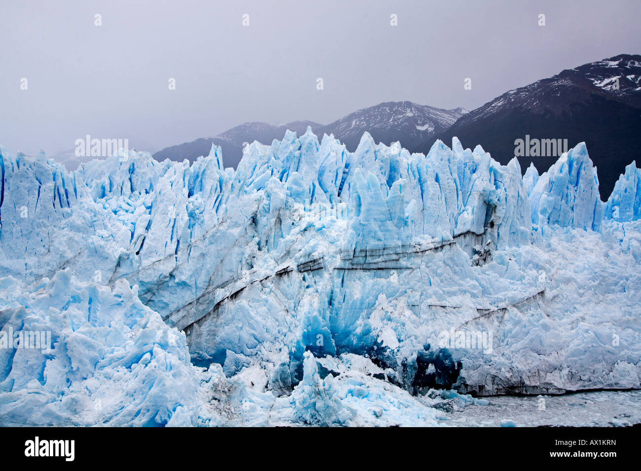 Ice at the glacier Perito Moreno, national park Los Glaciares ...