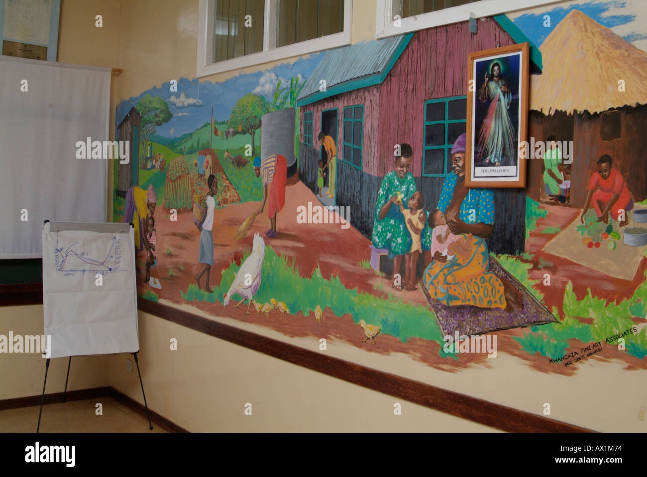 Mural of village life Stock Photo - Alamy