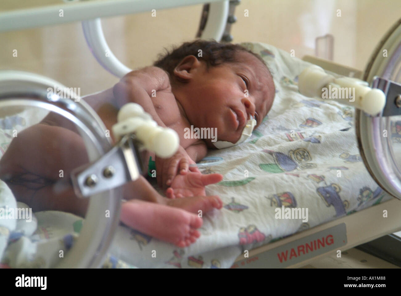 Baby in incubator Stock Photo - Alamy
