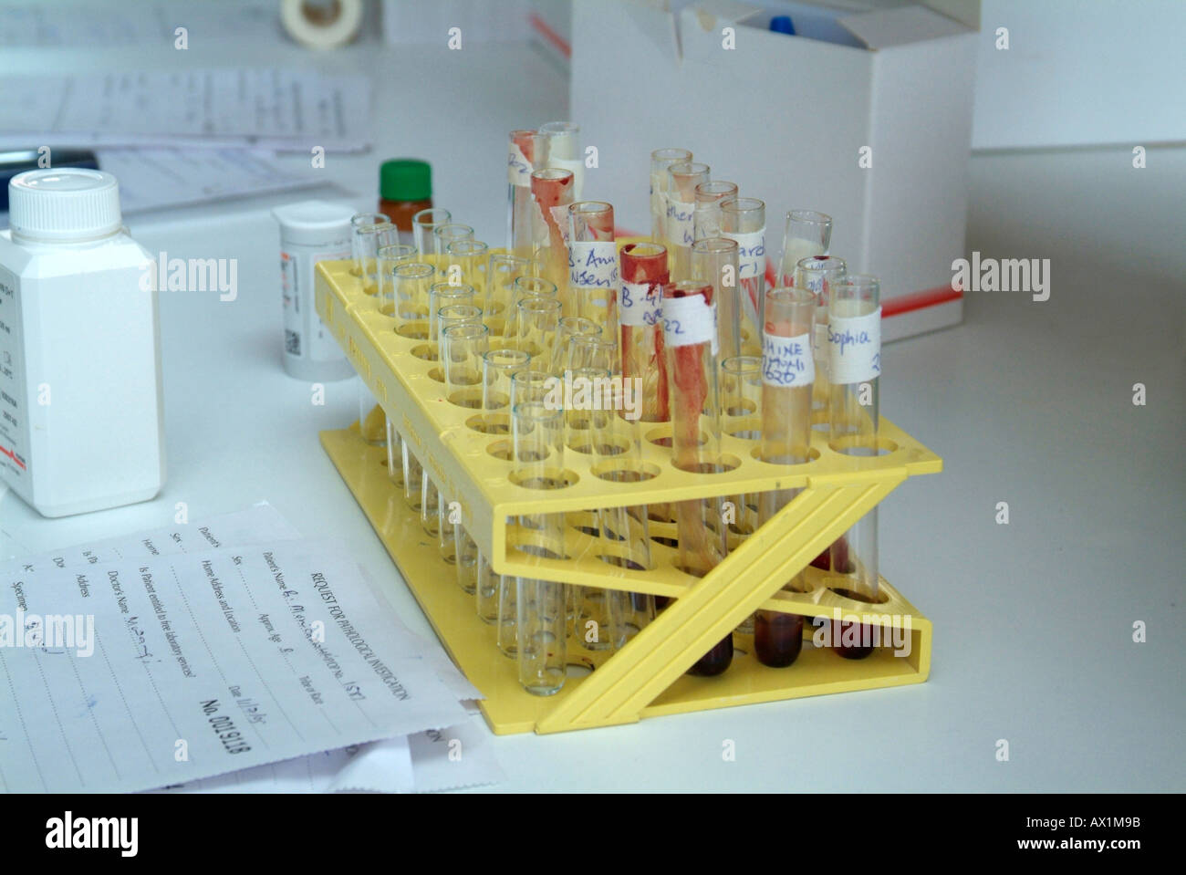 Hospital lab test labels hi-res stock photography and images - Alamy