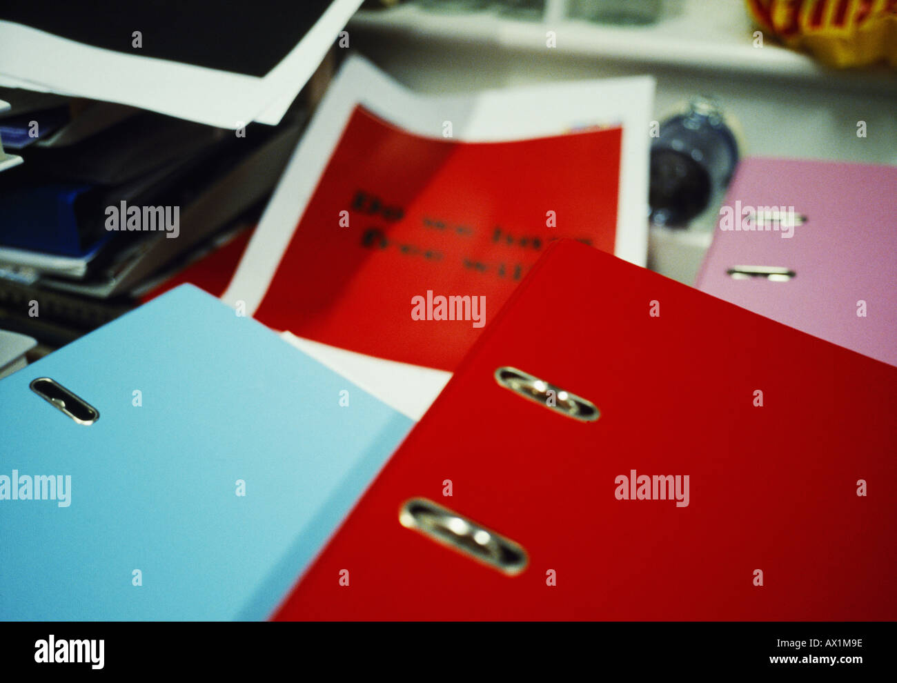 Pile of binders Stock Photo - Alamy