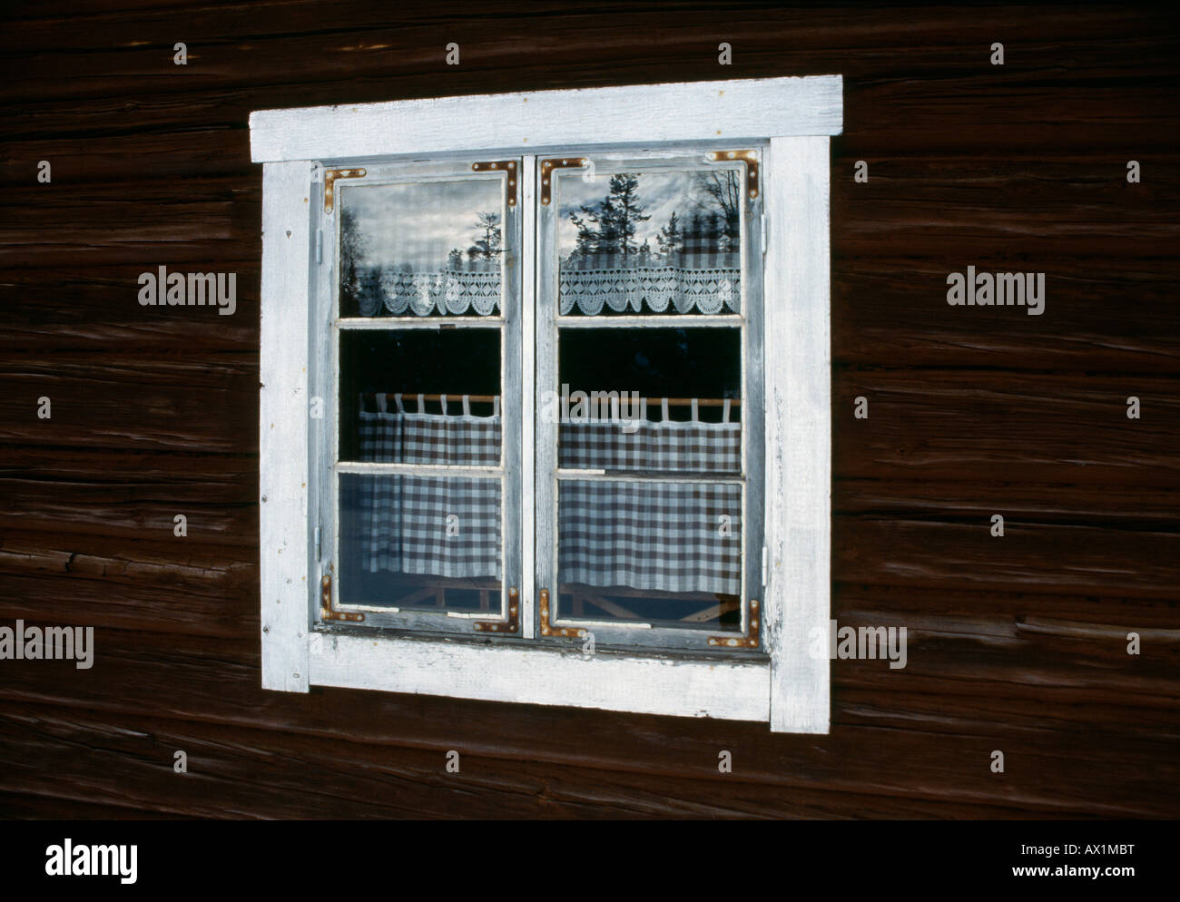 A window in a wooden building Stock Photo - Alamy