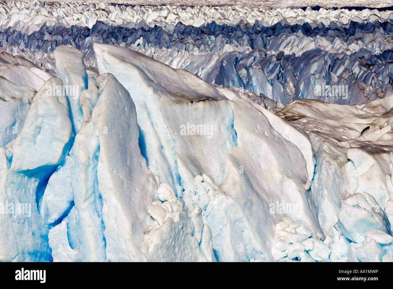Ice from the glacier Perito Moreno, National Park Los Glaciares ...