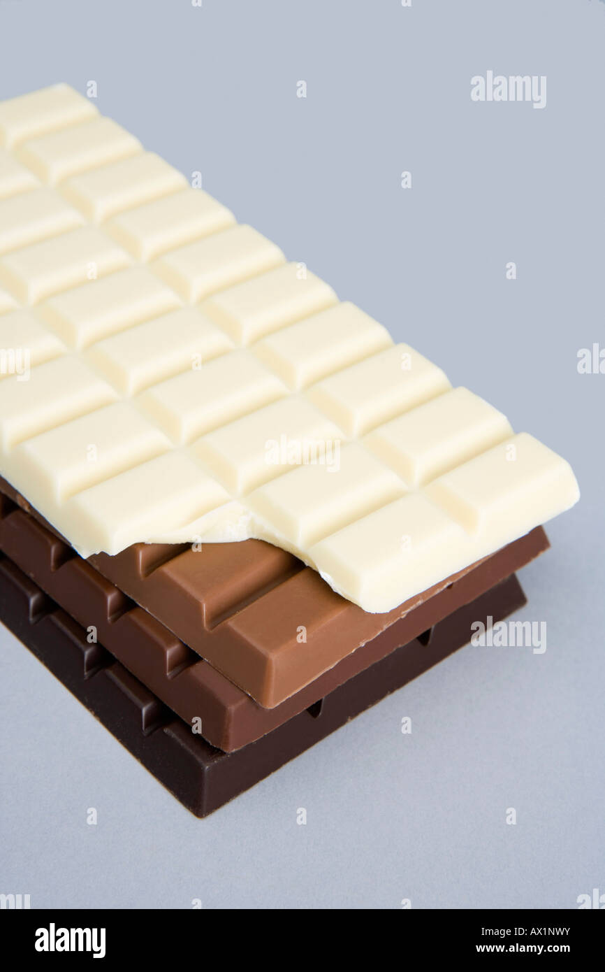 Four chocolate bars Stock Photo - Alamy