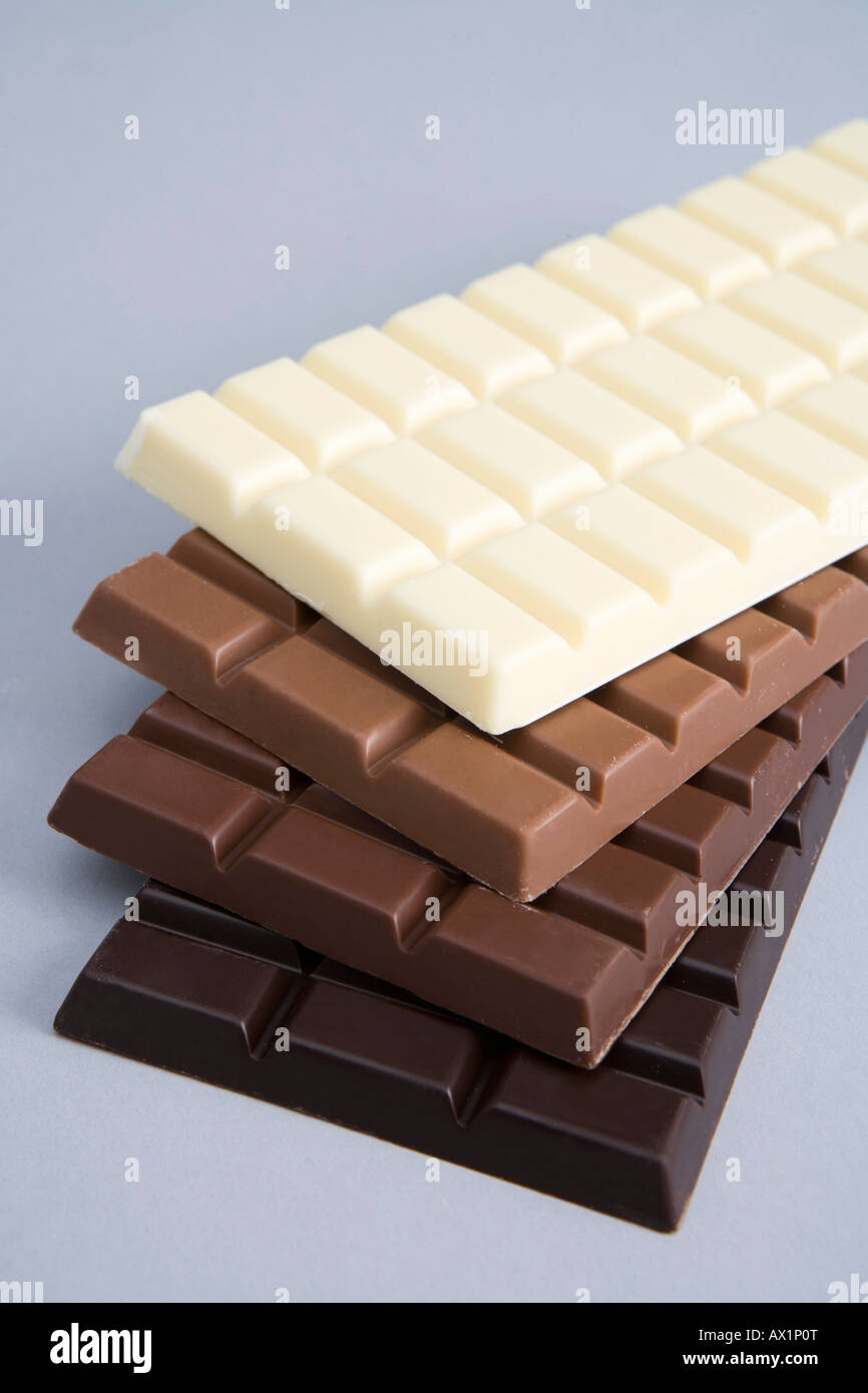 Four chocolate bars Stock Photo - Alamy