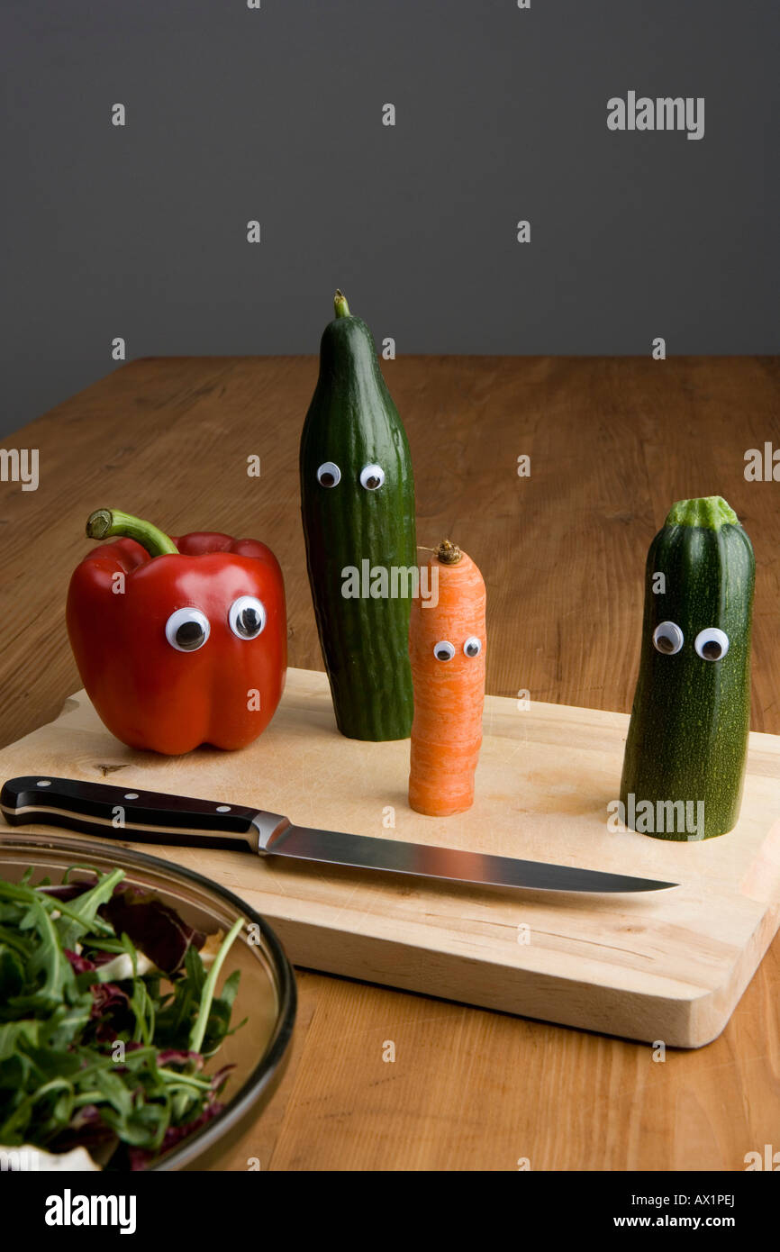 Vegetables with anthropomorphic faces Stock Photo - Alamy