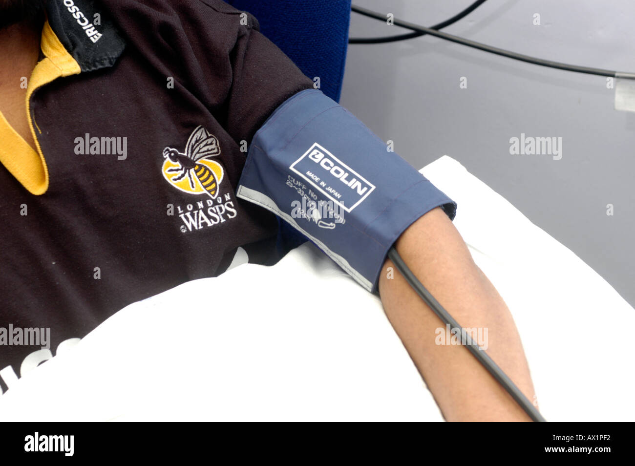 Patient having blood pressure test Stock Photo - Alamy