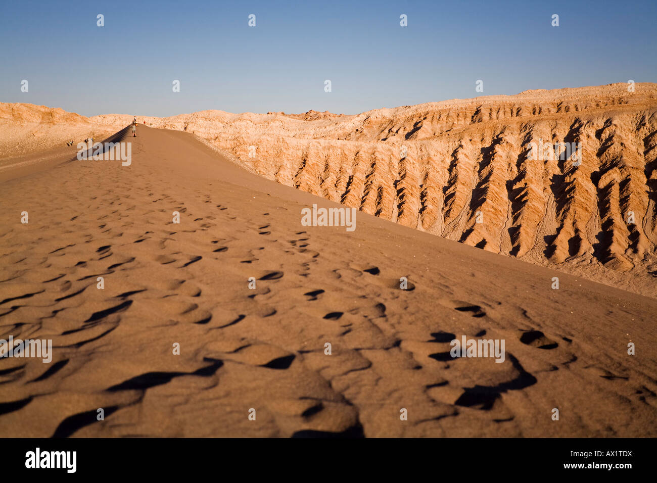 Big sand dune at Valle de la Luna, sunset, Chile, South America Stock ...