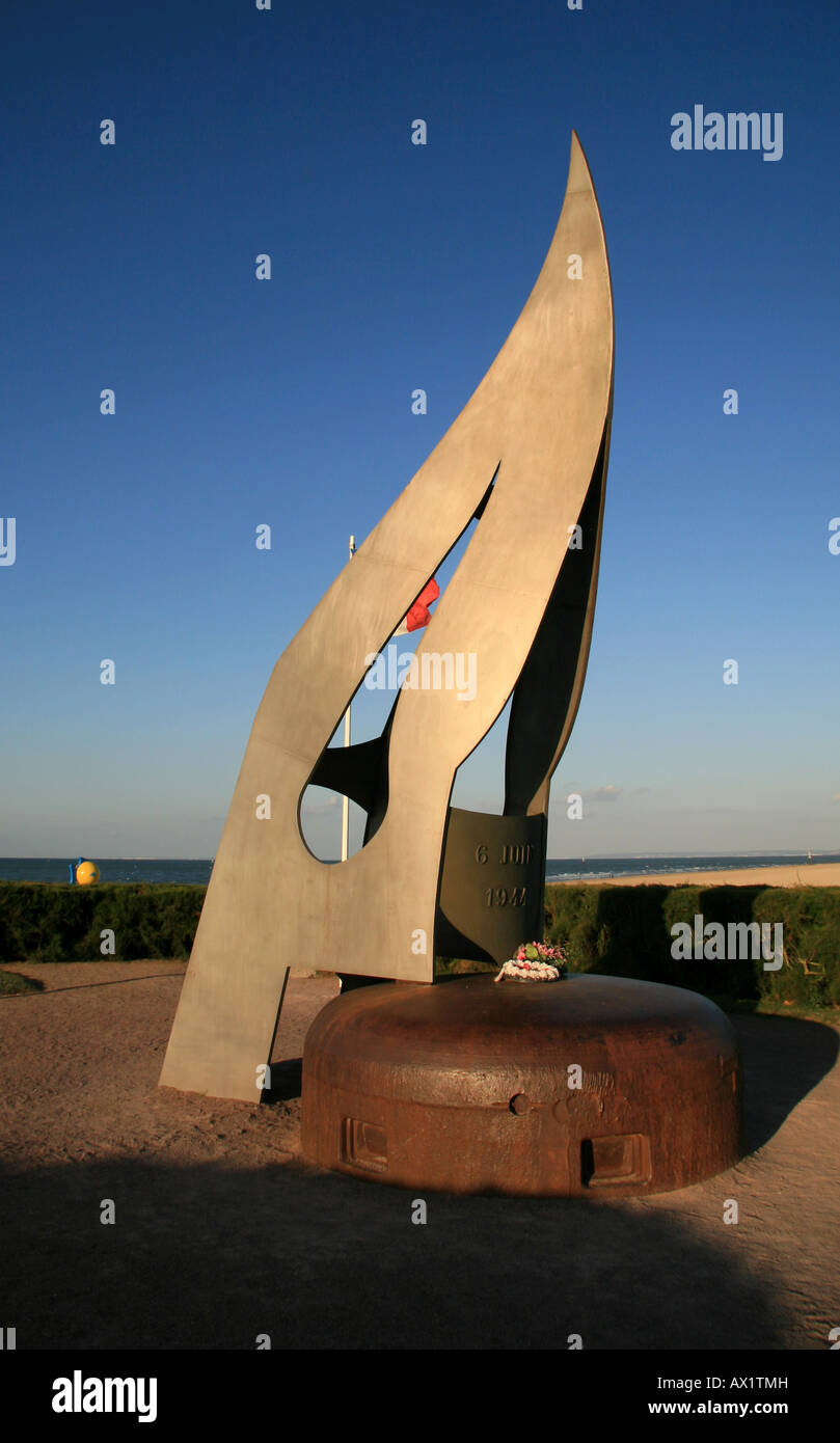 The Keiffer Flame Monument at Sword beach, Ouistreham, Normandy, France ...