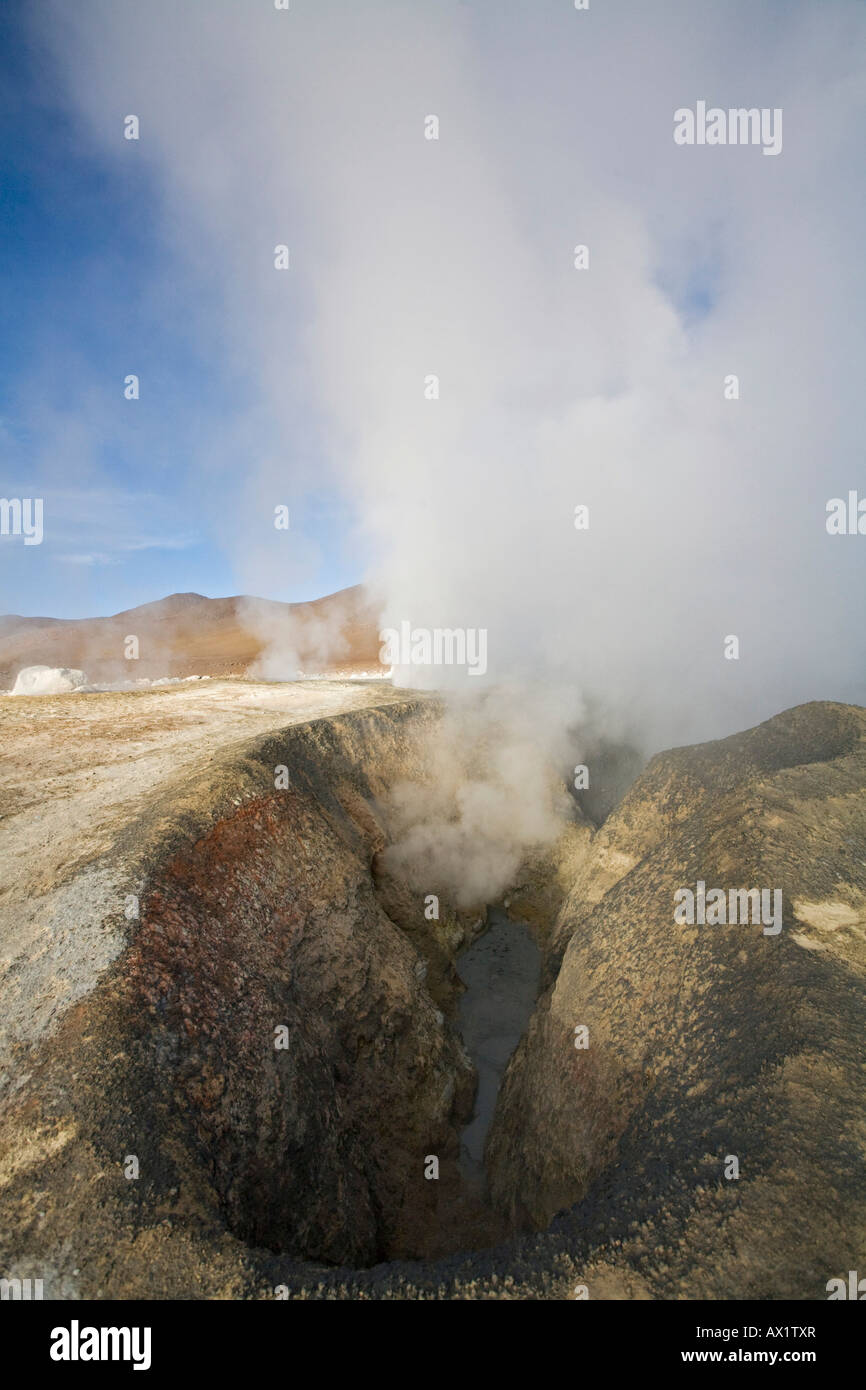 Geyser field Sol de Manana, Altiplano, Bolivia, South America Stock ...