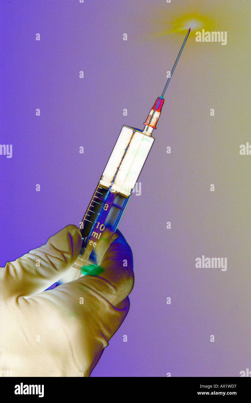 Syringe with sola star Stock Photo - Alamy