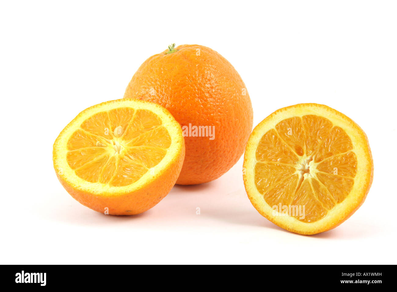 one and half pices of orange isolated on white background Stock Photo ...