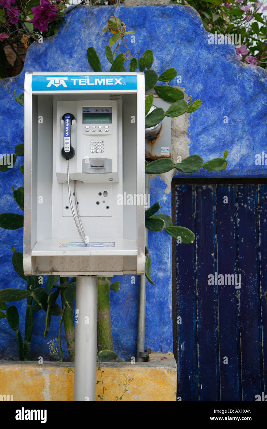 Pay Phone, Playa del Carmen, Mexico Stock Photo - Alamy