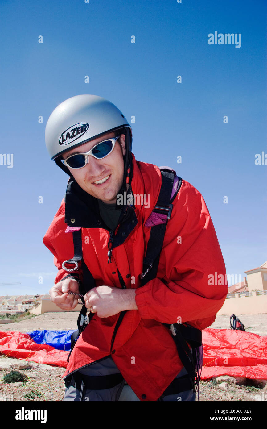Paraglider taking off Stock Photo - Alamy