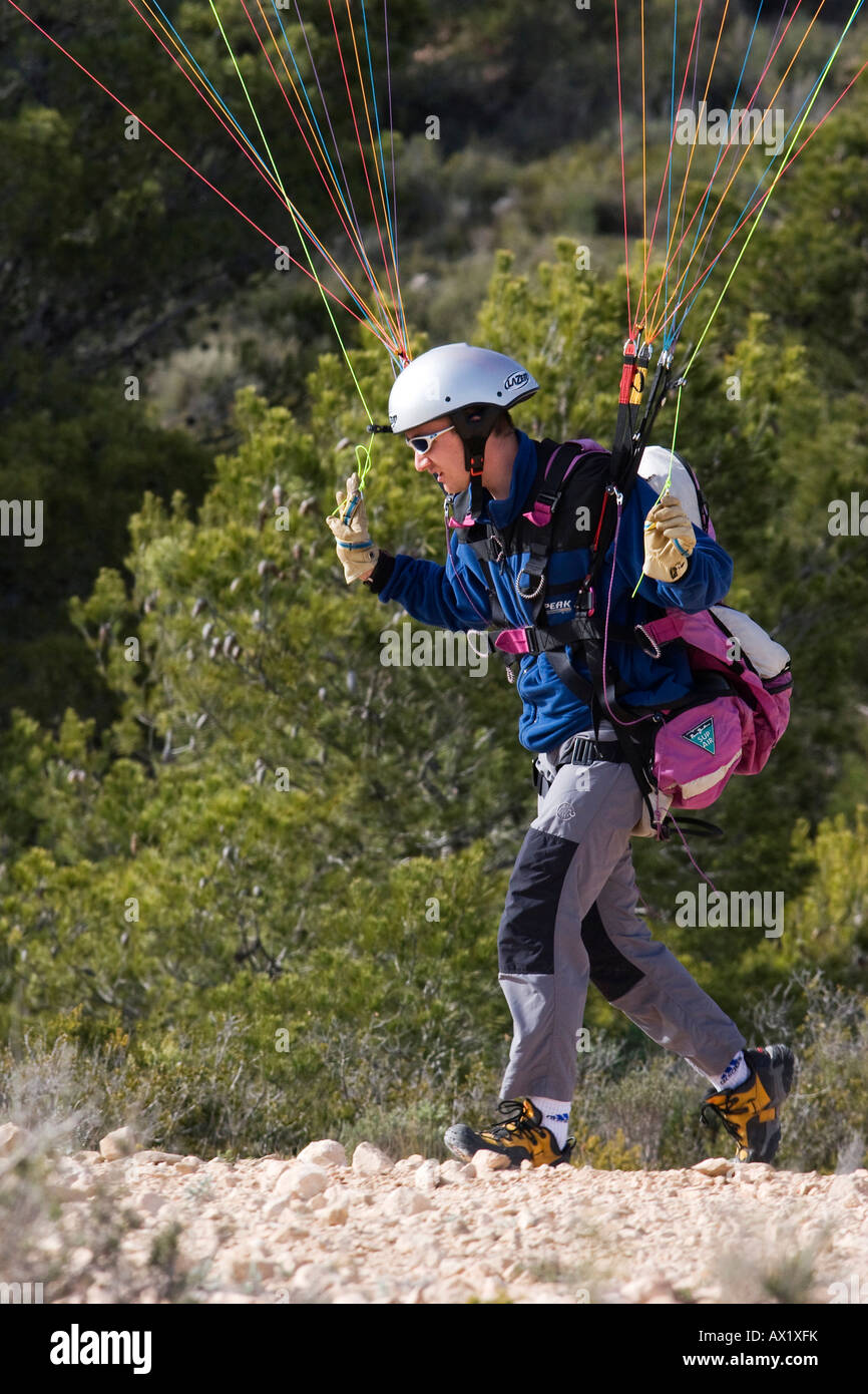 Paraglider taking off Stock Photo - Alamy