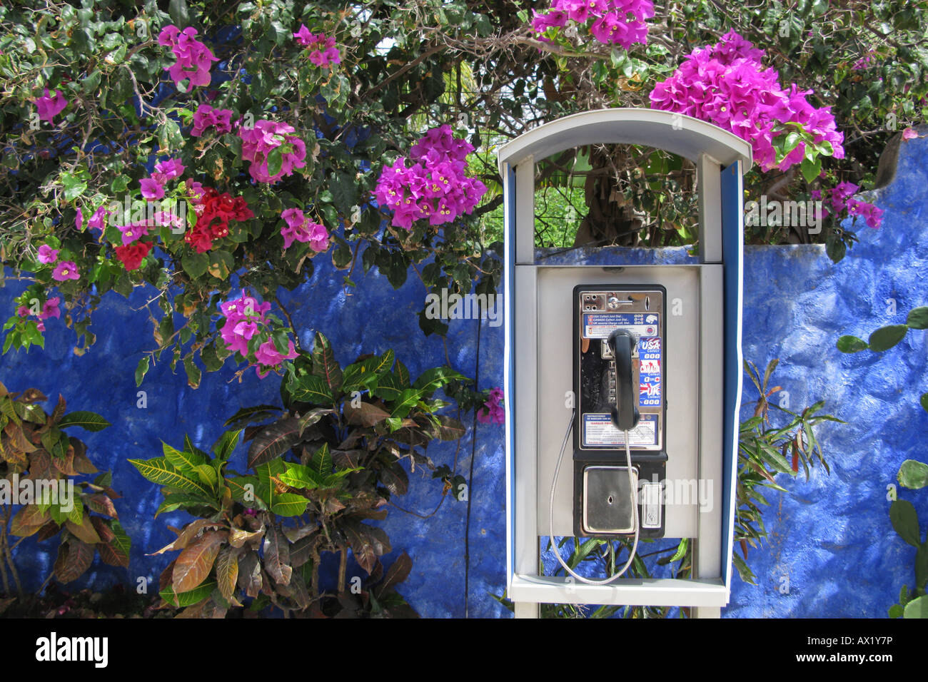Pay Phone, Playa del Carmen, Mexico Stock Photo - Alamy