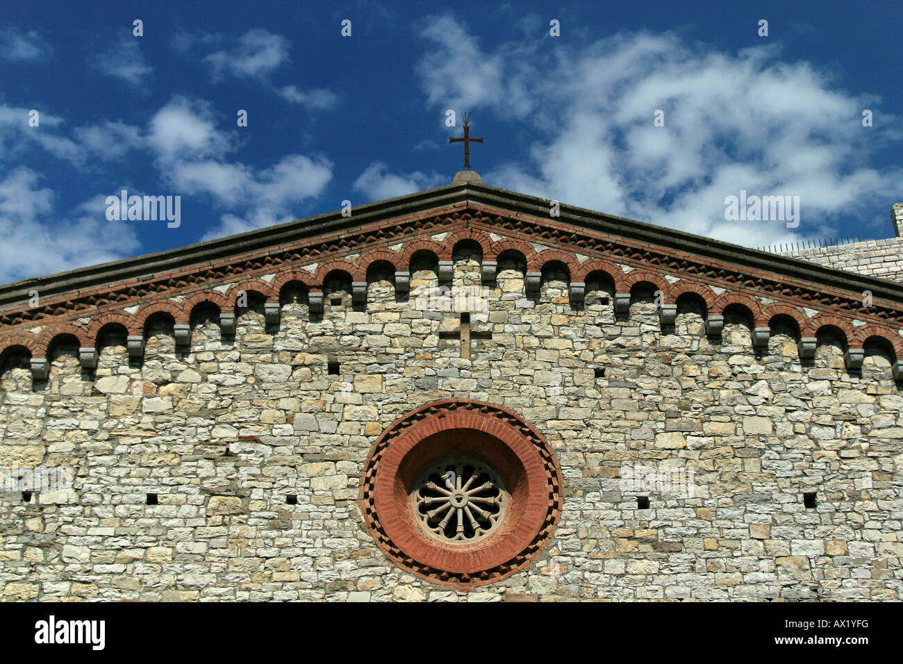 Church gable in a village in Tuscany, Italy, Europe Stock Photo - Alamy