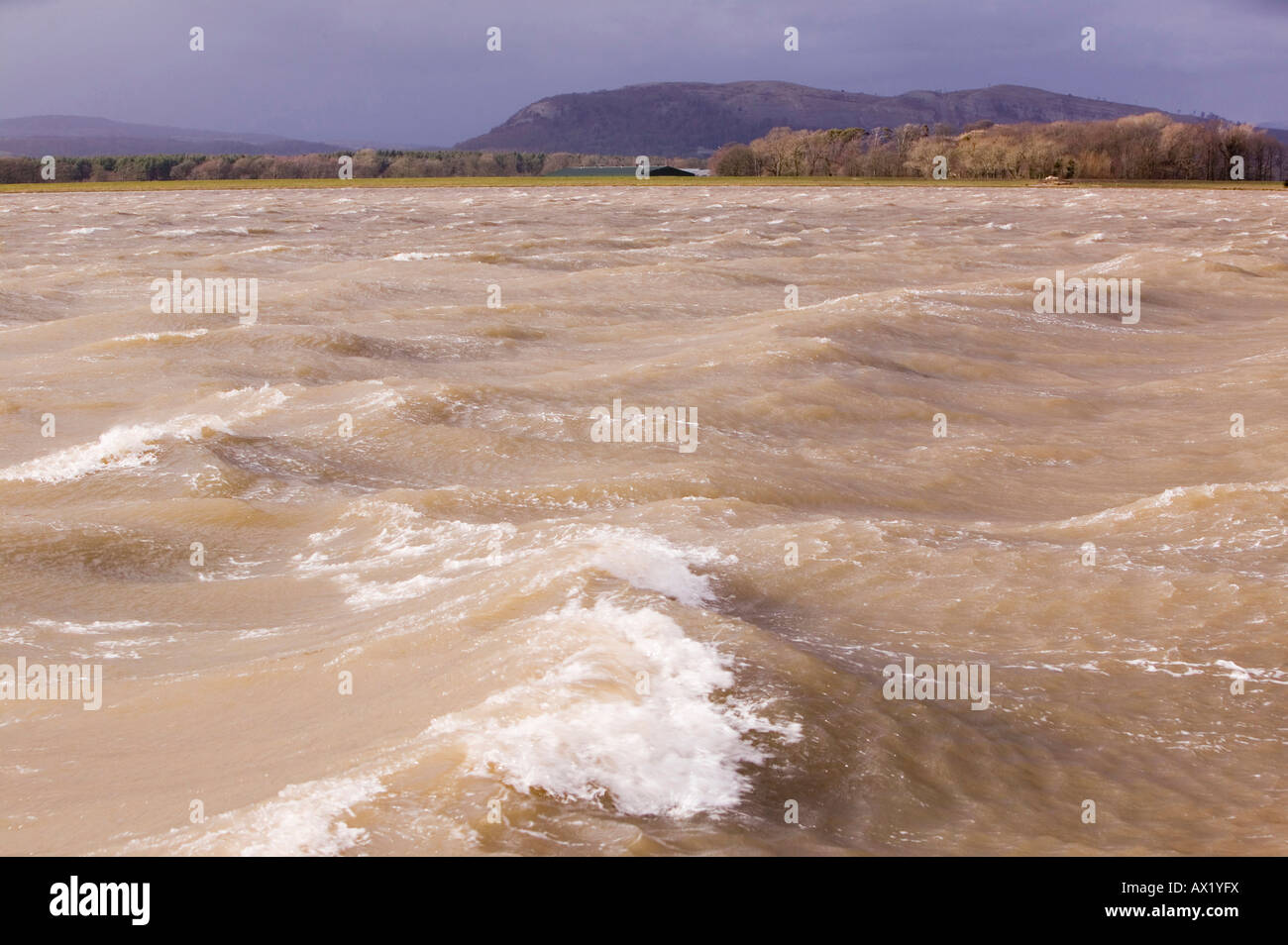 Flooding at Sandside near Arnside UK caused by high spring tides and ...