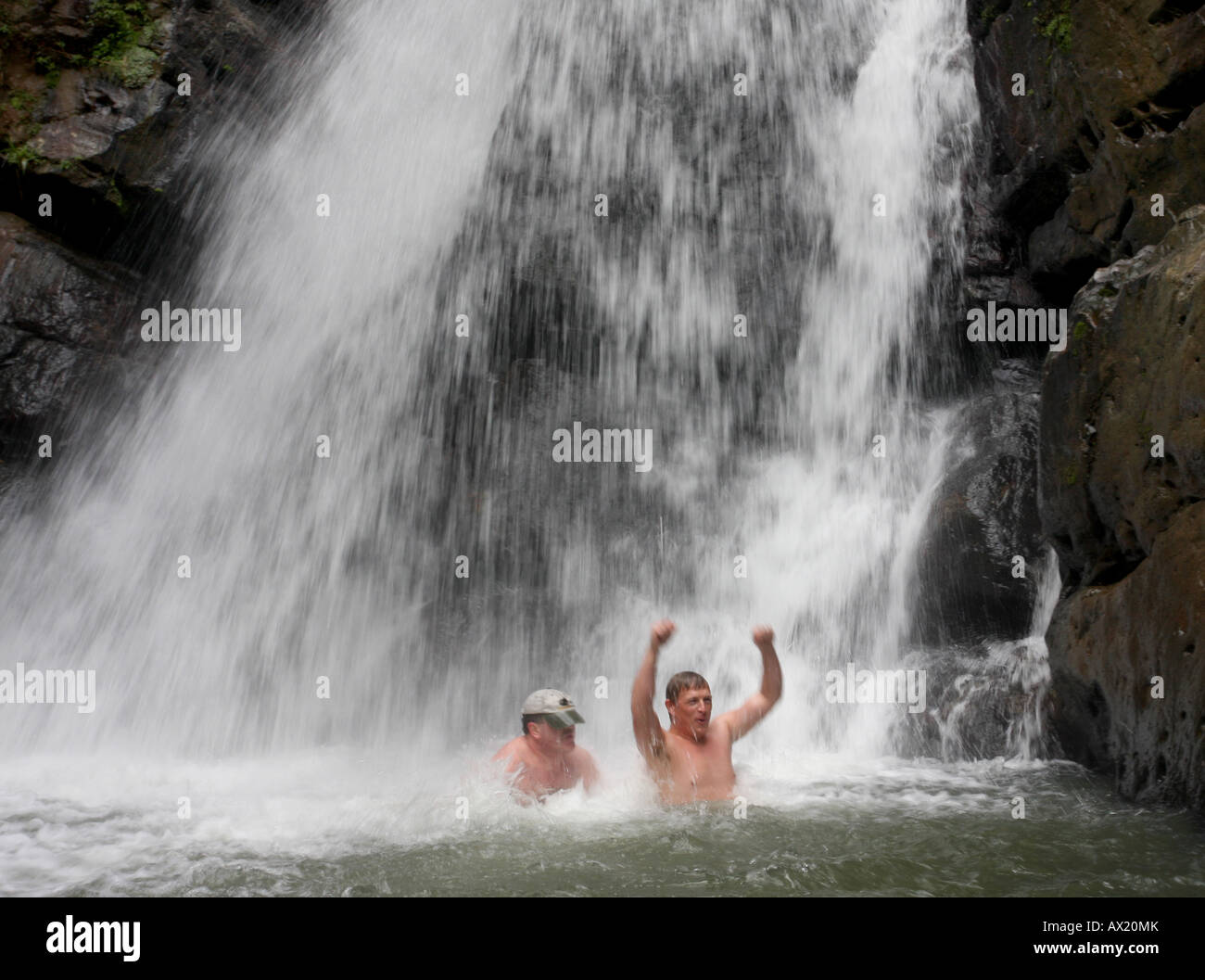 Cascada La Mina waterfall El Yunque rain forest puerto rico Stock Photo ...