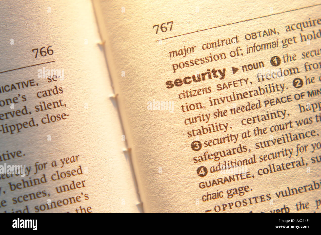 Definition of security BE Stock Photo - Alamy