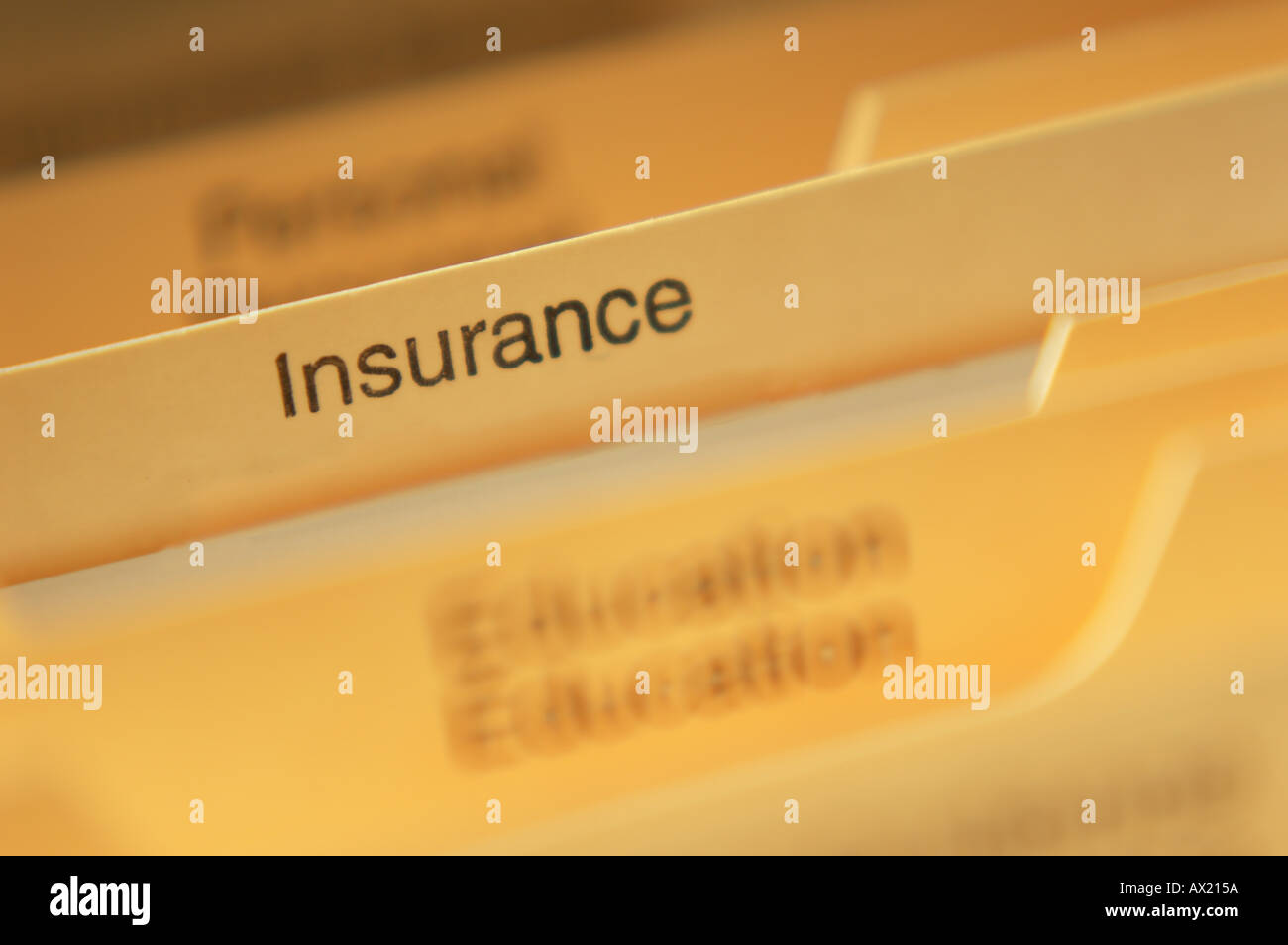 Insurance papers folder BE Stock Photo - Alamy
