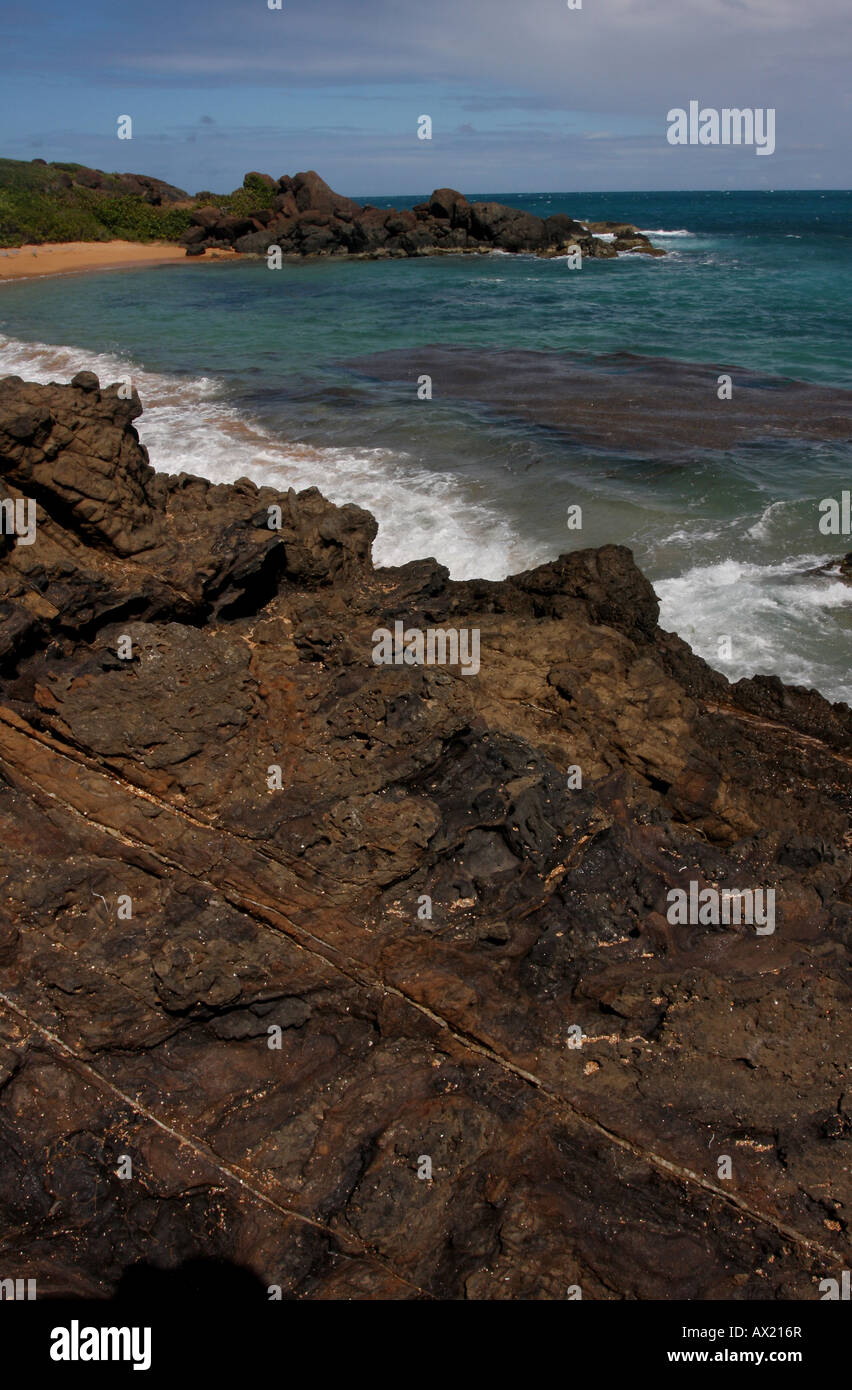 lava rock ocean coast puerto rico Stock Photo - Alamy
