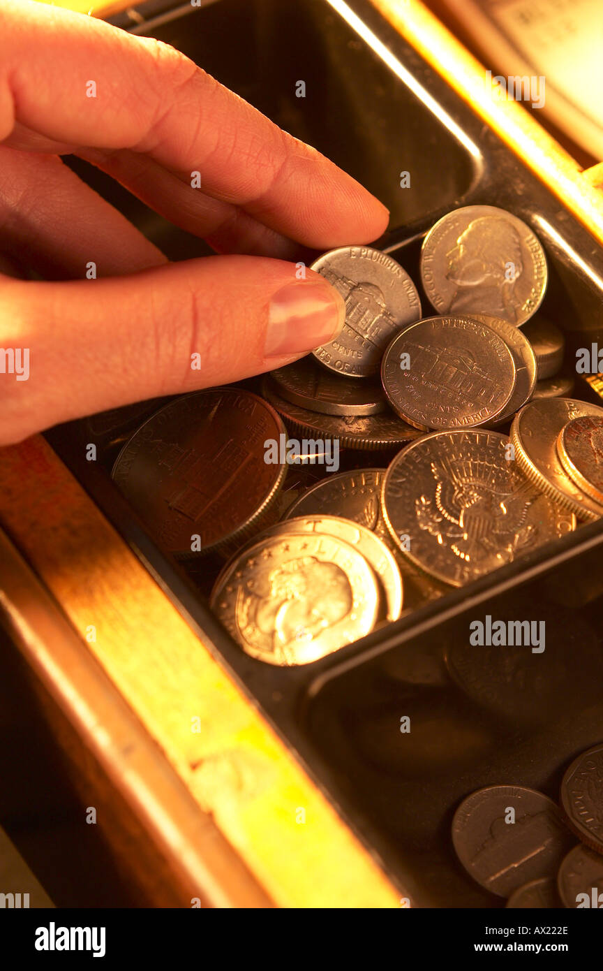 hand in register BE 3 Stock Photo - Alamy