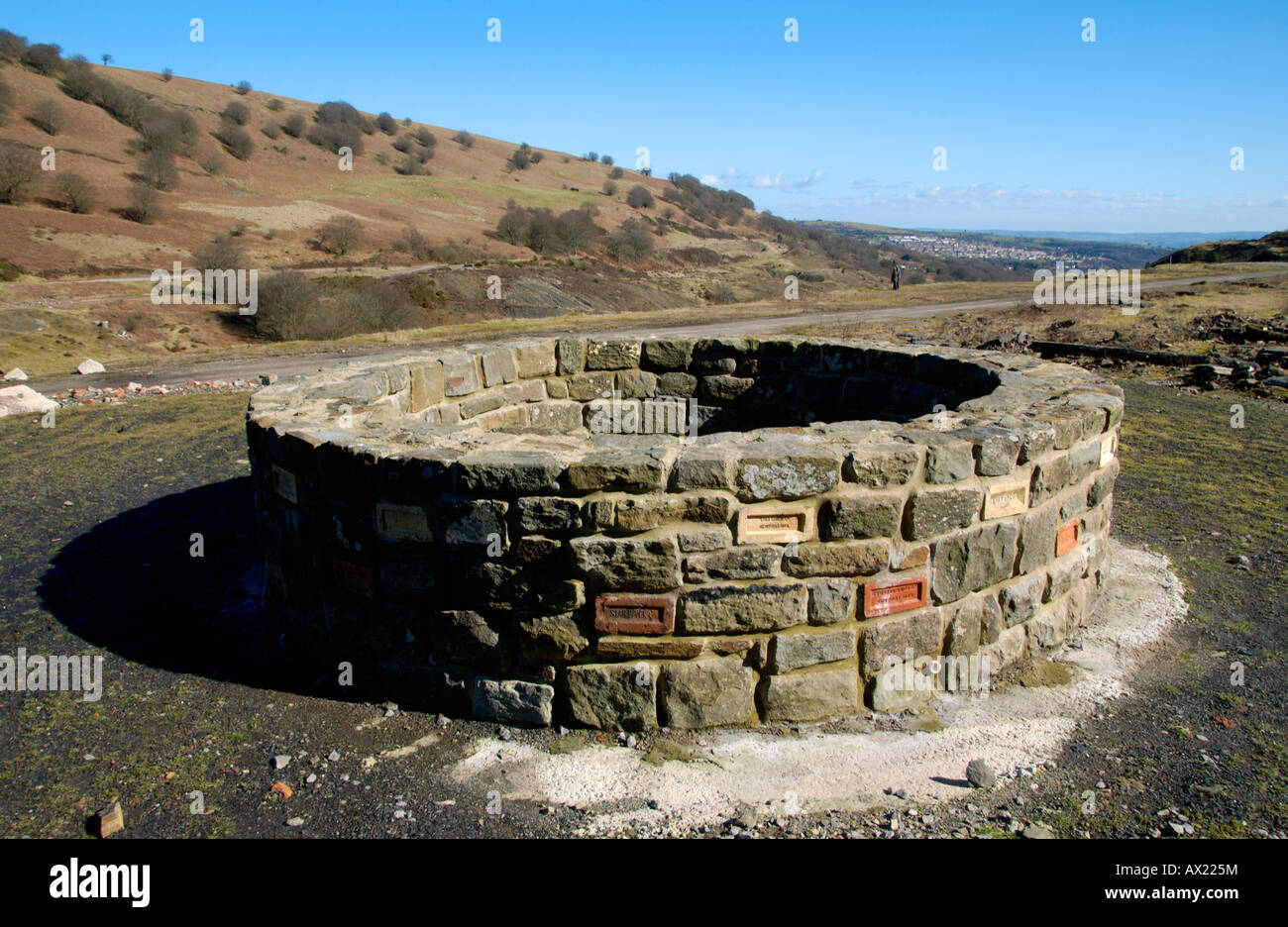 Capped shaft at former Blaenserchan Colliery Pontypool South Wales UK ...