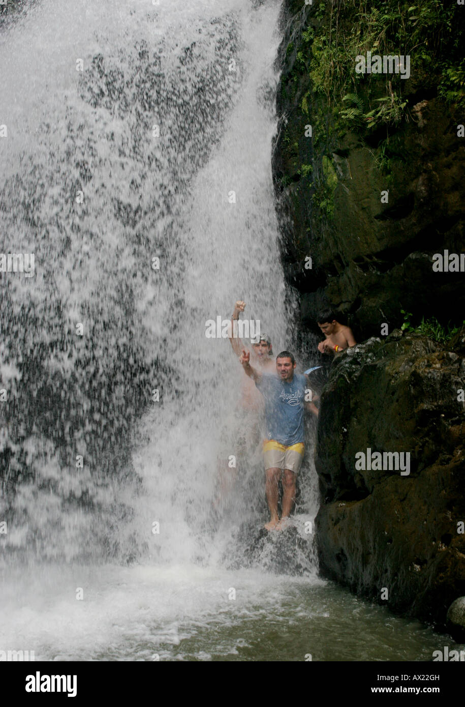 Cascada La Mina waterfall El Yunque rain forest Puerto rico Stock Photo ...