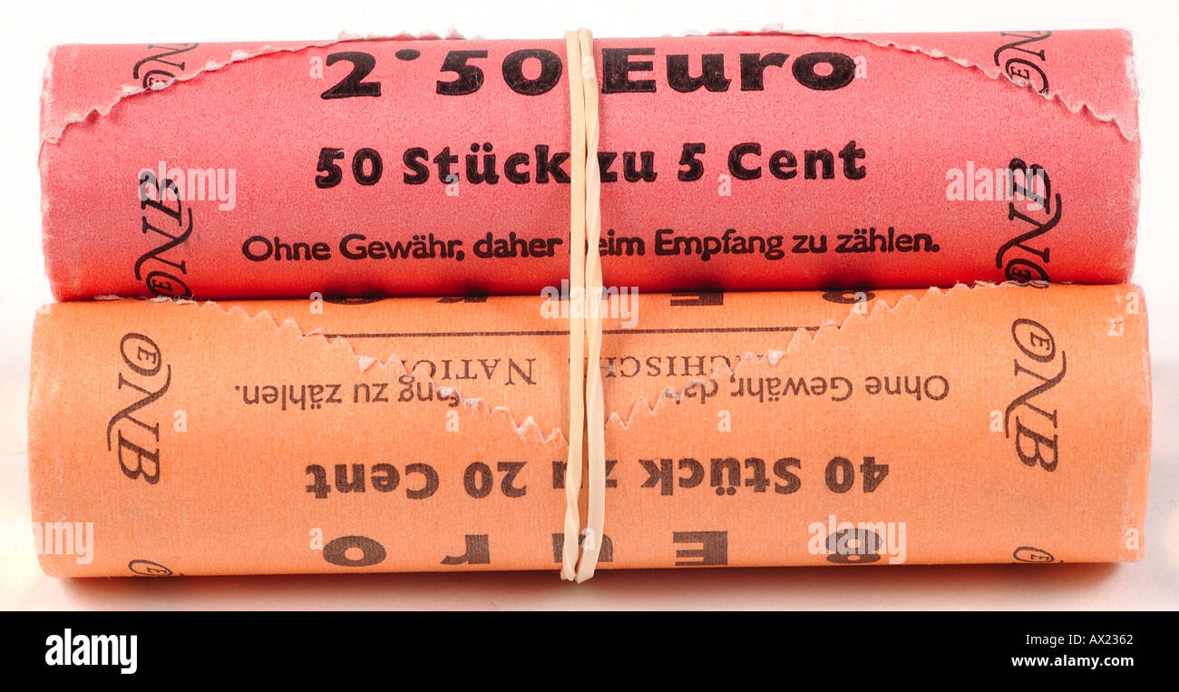 Rolls of euro coins hi-res stock photography and images - Alamy