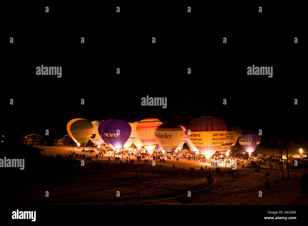 Balloons In The Sky At Night