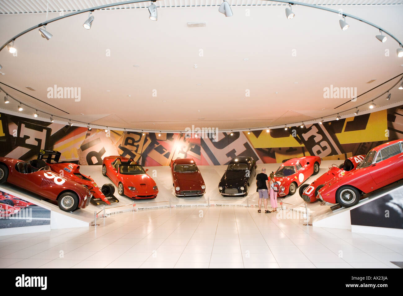 Ferrari car display Ferrari Galleria Maranello Italy Stock Photo - Alamy