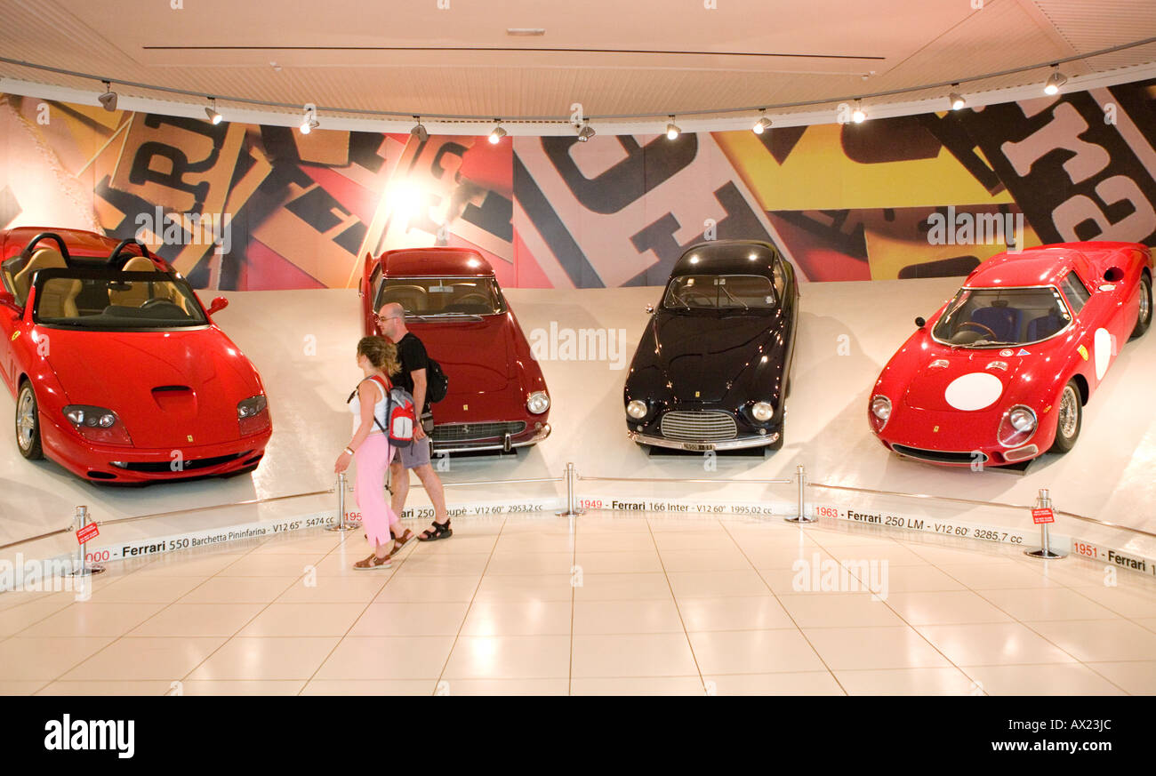 Ferrari car display Ferrari Galleria Maranello Italy Stock Photo - Alamy