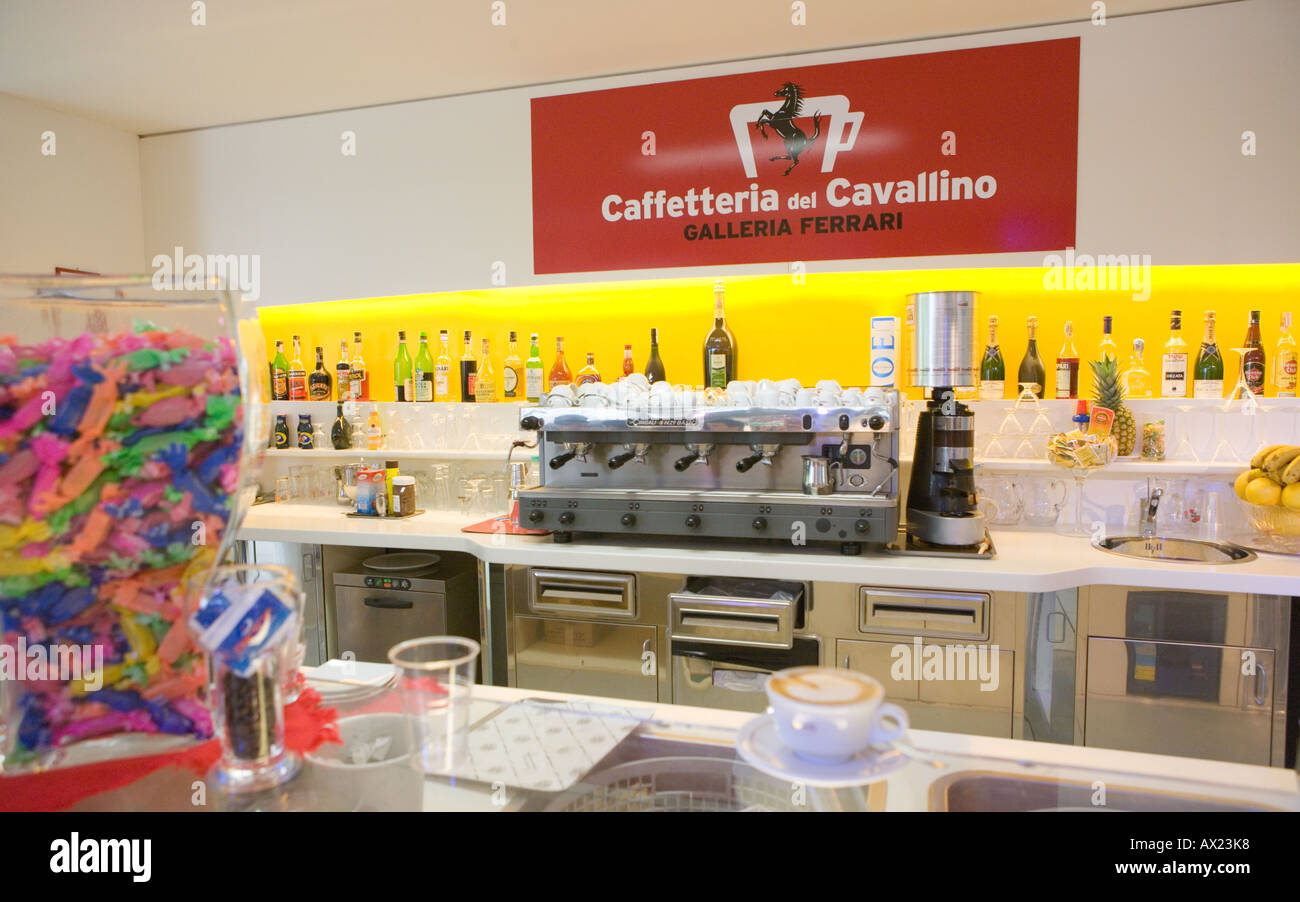 Cafe in the Ferrari Galleria Maranello Italy Stock Photo - Alamy