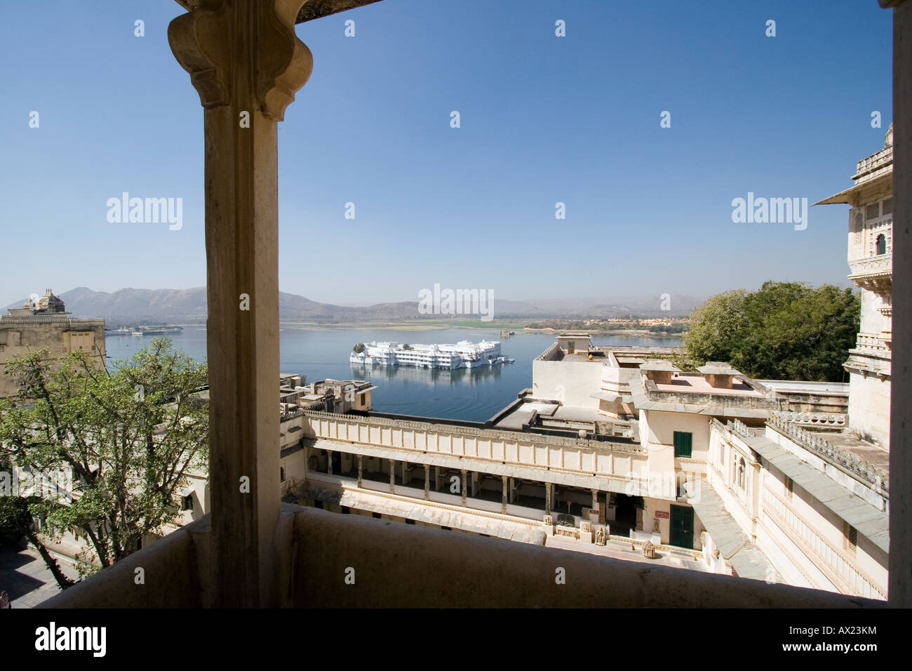 View on Lake Palace from City Palace Udaipur Rajasthan India Stock ...