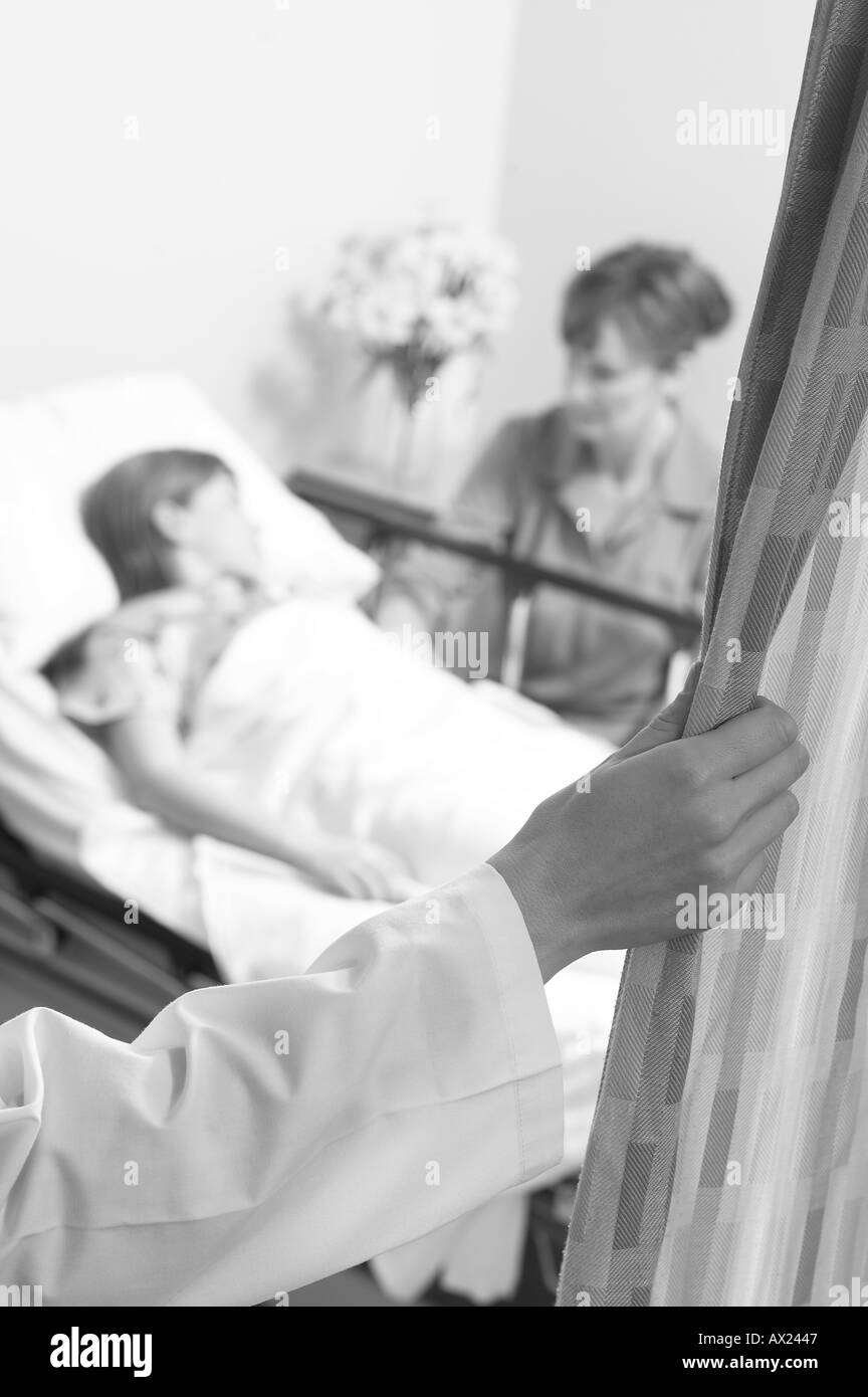 Hospital room and curtain Black and White Stock Photos & Images - Alamy